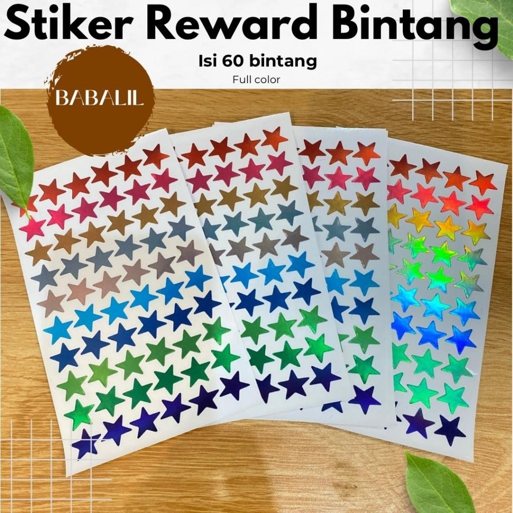 Jual Stiker Reward Bintang & Bulat Dot Label Anak / sticker motivasi ...
