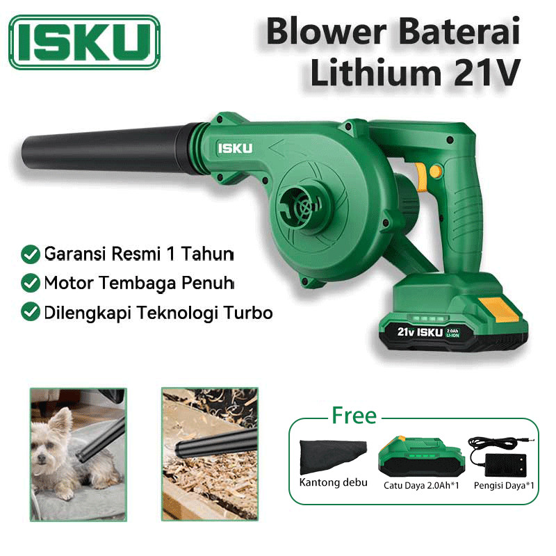Jual ISKU 21V Mesin Blower cordless 2IN1 Lithium-Ion blower portable ...
