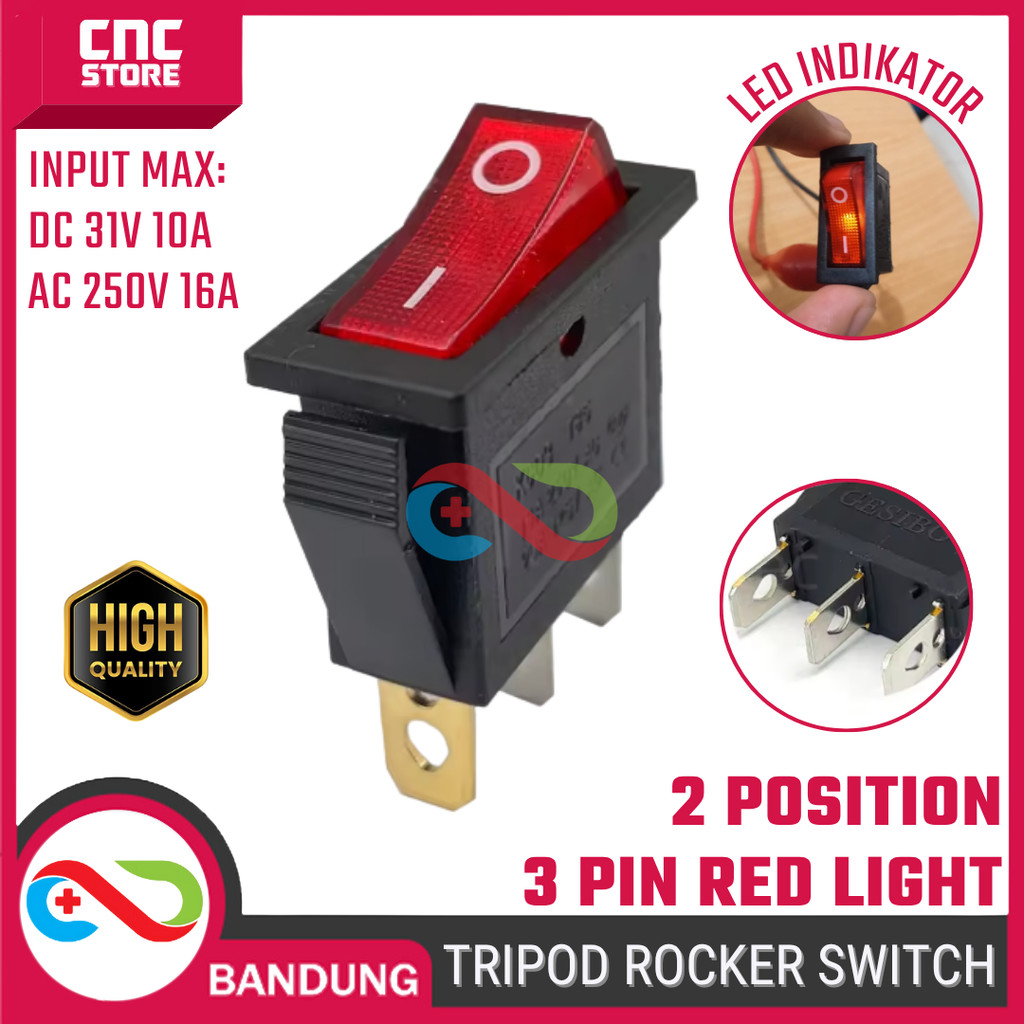 Jual Rocker Switch Tripod 3 Pin 16A 250V – Saklar Arus Besar High ...