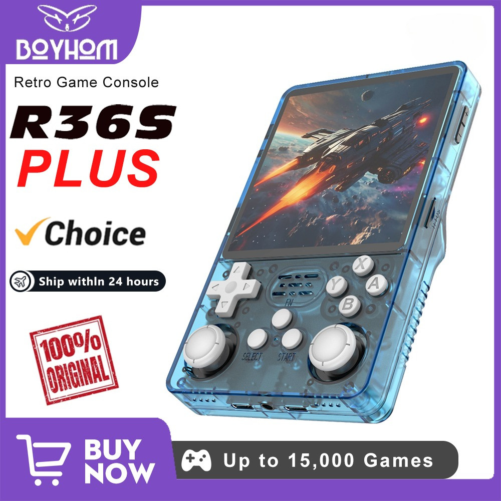Jual BOYHOM R36 Plus Retro Handheld Game Console Linux 64-bit System 4 ...