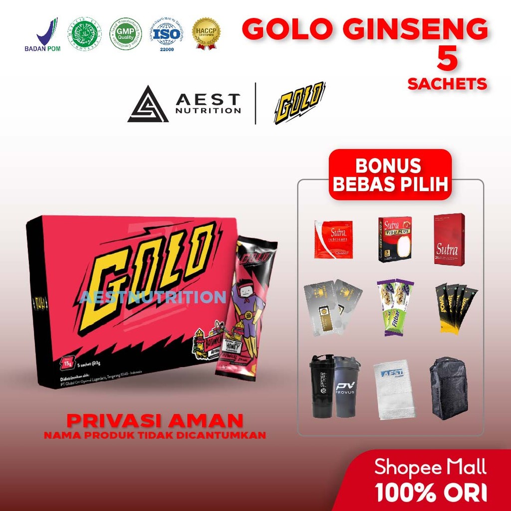 Jual Mister GOLO Ginseng Botanical Box 5 Sachet - Suplemen Pria Herbal ...