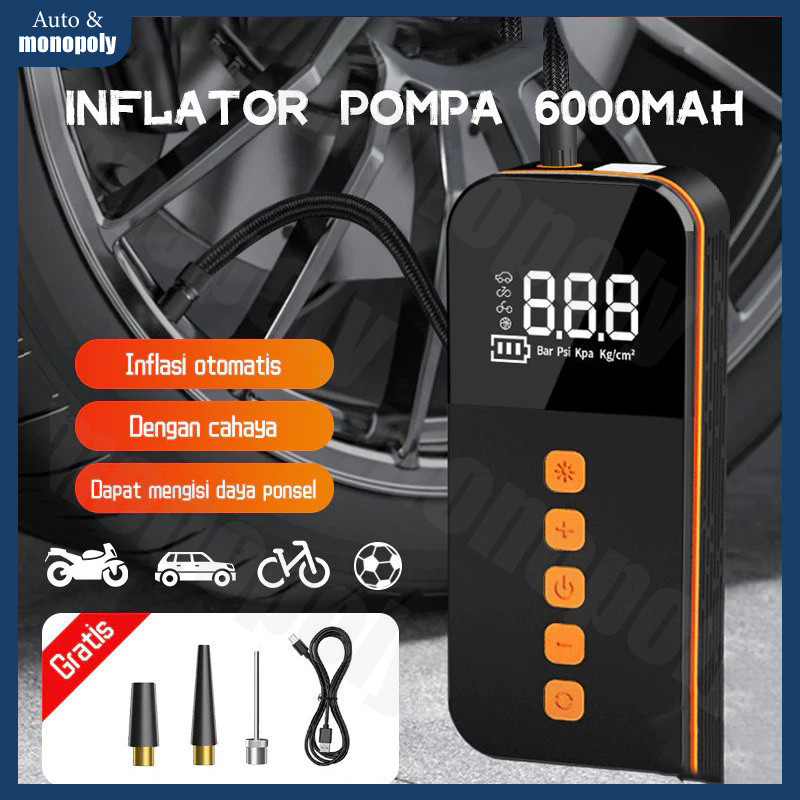 Jual Pompa Angin Ban Motor /8000mah /Pompa Ban Mobil Portable /Pompa ...