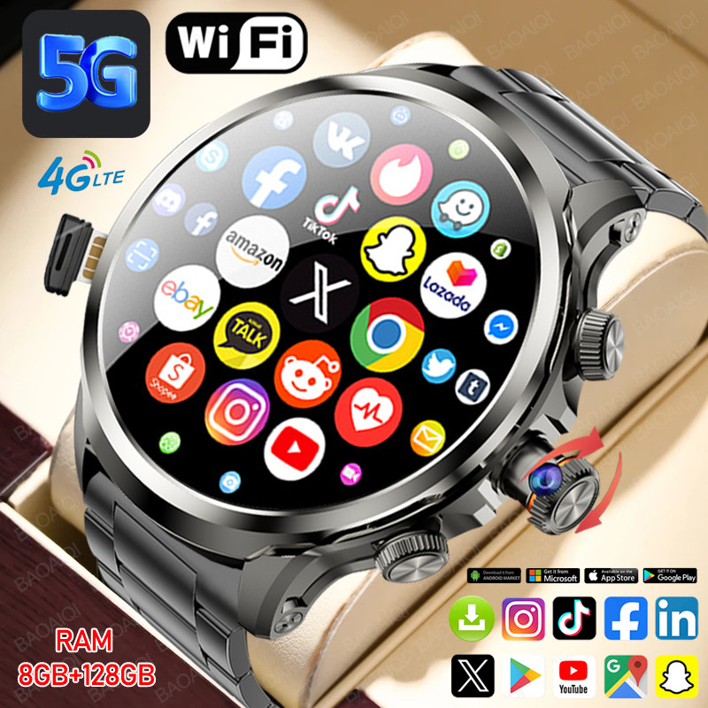 Jual 5G/4G Smart Watch 1.95 inch 680*680 AMOLED Screen 8GB+128GB RAM ...