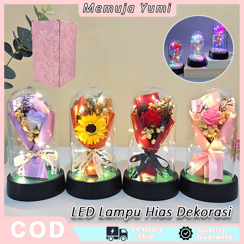 Jual Bunga Mawar LED Lampu Hias Dekorasi /Rose Valentine Hadiah ...