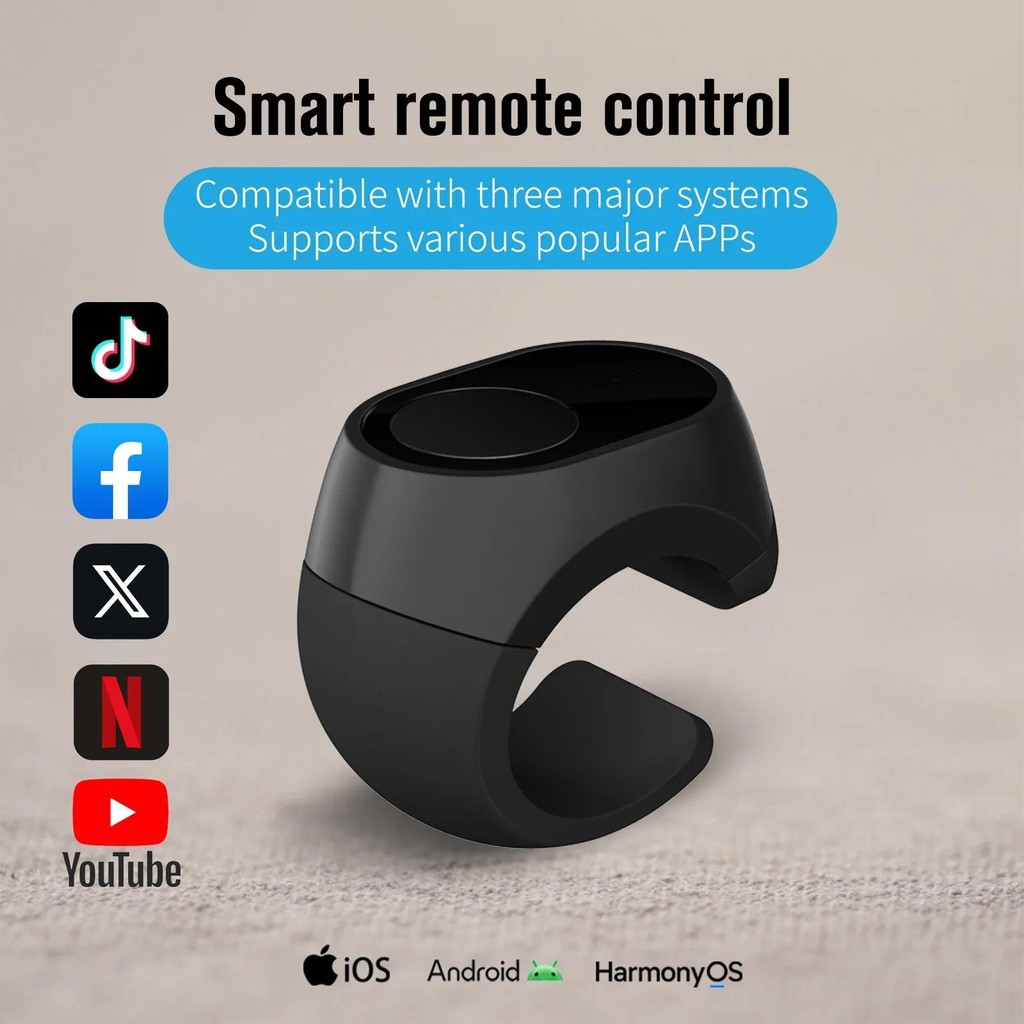 Jual Bluetooth Mouse Ring Scrolling Ring PPT Page Turner Ring Volume ...