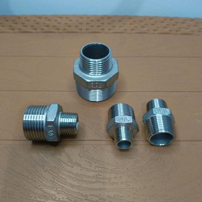 Jual Double Nepel Reducer Stainless SS304 1 x 1/2" inch / Hex Nipple ...