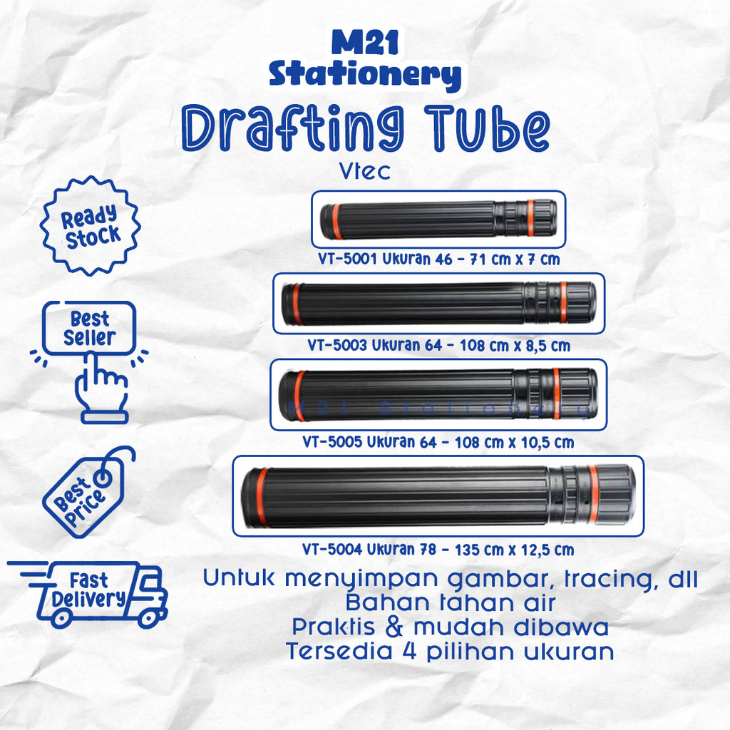Jual TABUNG GAMBAR VTEC HITAM / 5004 5003 DRAFTING TUBE KECIL SEDANG ...
