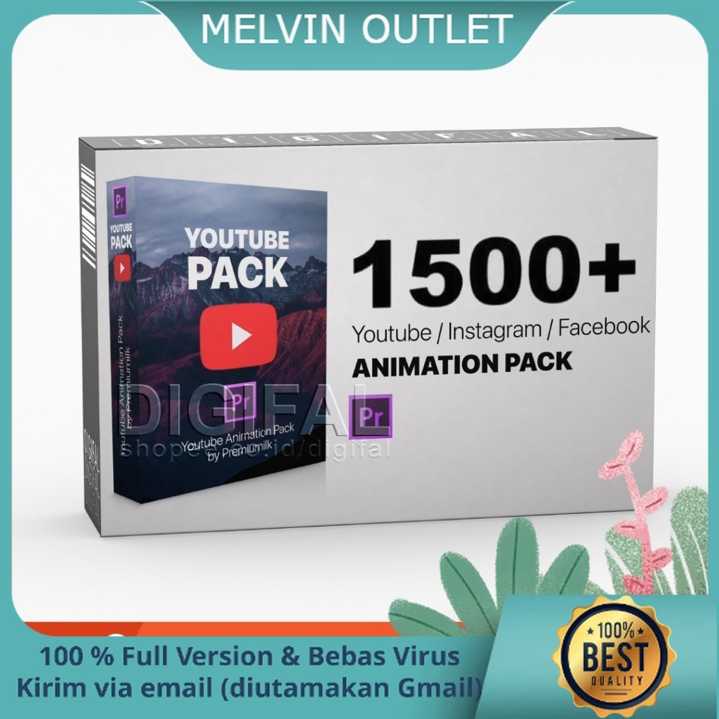 Jual 1500+ YOUTUBE PACK - FOR PREMIERE PRO AFTER EFFECT | Shopee Indonesia