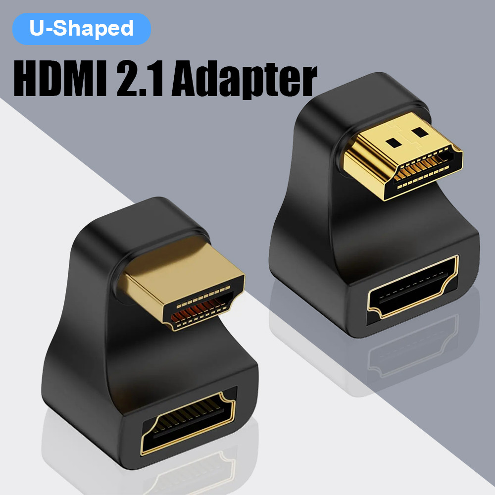 Jual 360 Degree U Shape HDTV Adapter HDMI 2.1 Male to Female 8K@60Hz ...