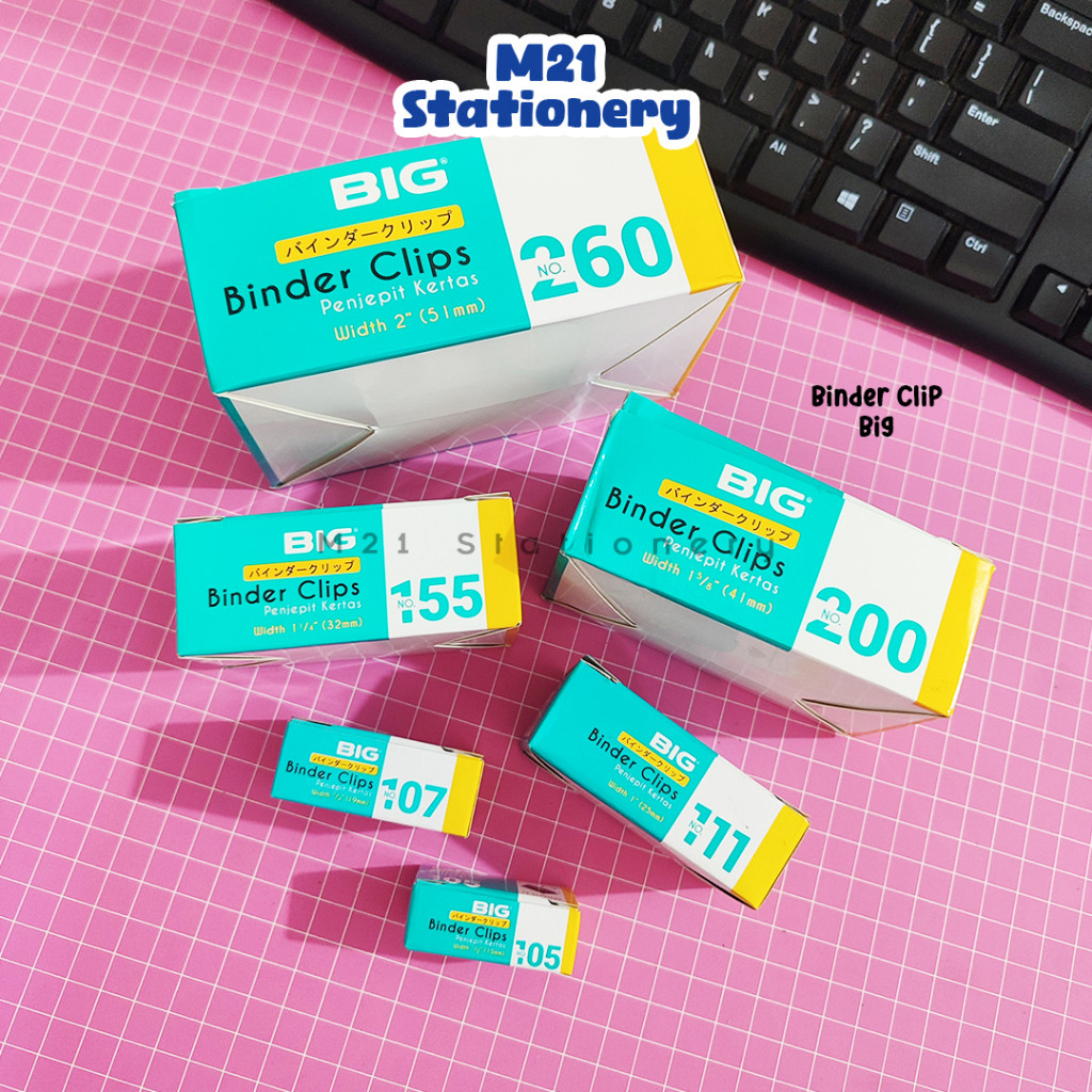 Jual (1 PACK) BINDER CLIP BIG / 260 280 PENJEPIT KERTAS KLIP BESI PAPER ...