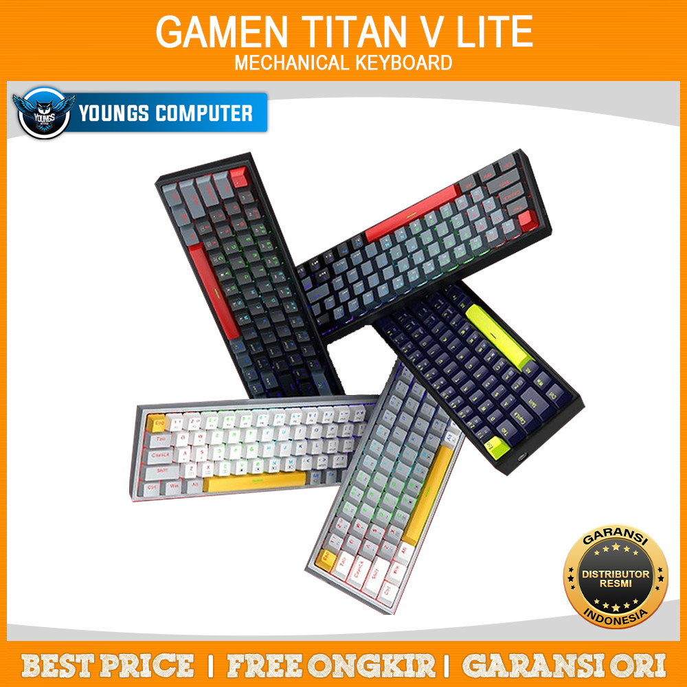 Jual GAMEN MECHANICAL KEYBOARD TITAN V LITE Blue Switch / Red Switch ...