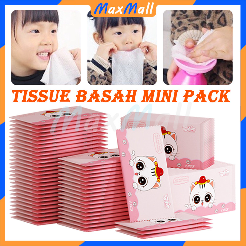 Jual 10PCS Tisu Basah Kemasan Mini Character Lucu Wet Wipes Mini Tisu ...