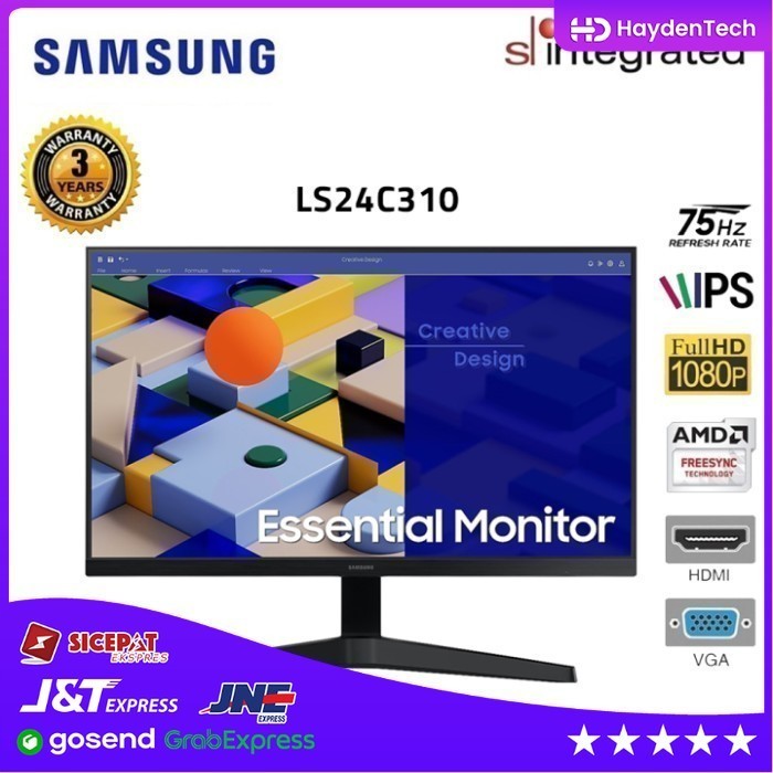 Jual Monitor Samsung LS24C310 Pengganti S24R350 24" IPS 75hz HDMI VGA ...