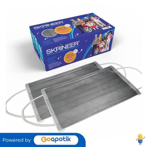 Jual Skrineer Mask 1ply Earloop Abu-Abu Box 50 Pcs | Shopee Indonesia