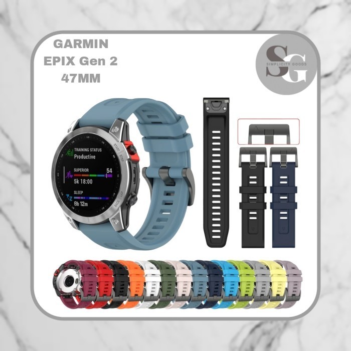 Jual STRAP GARMIN EPIX GEN 2 47MM SMART WATCH MODEL OFFICIAL RUBBER ...