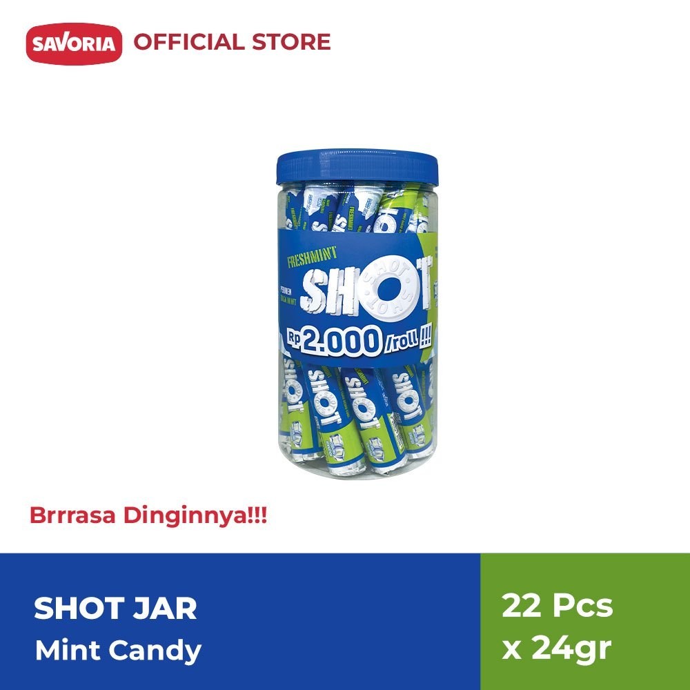 Jual SHOT Mint Candy Roll - Permen Mint Bolong 22 Pcs x 24g Gratis Jar ...