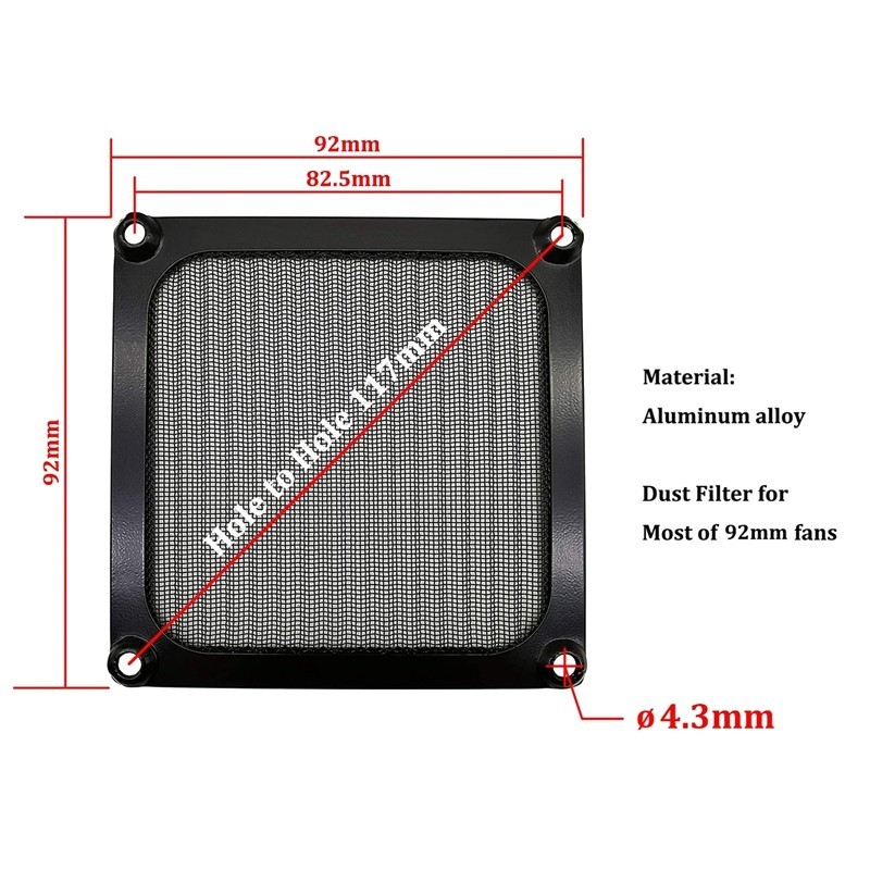 Jual 90Mm Desktop Computer Fan Filter Grills With Screws, Aluminum ...