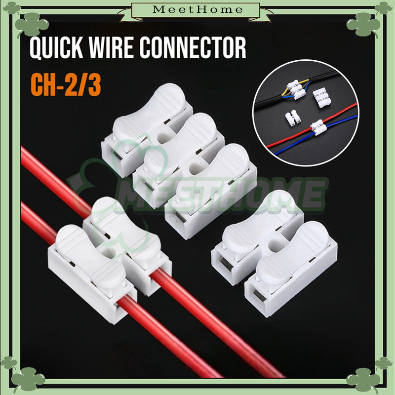 Jual (10PCS)2 Wire Connector Spring Terminal/Quick Connect Wiring Electric/Socket Sambungan ...