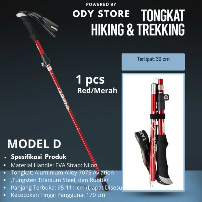 Jual TONGKAT STICK HIKING TREKKING POLE NAIK GUNUNG LIPAT WITH SAFETY ...