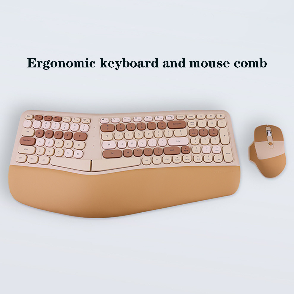 Jual 2.4G Wireless Ergonomic Keyboard for Laptop Computer Split ...