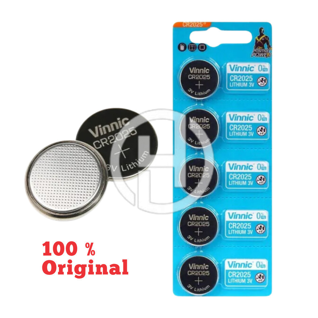 Jual Baterai Vinnic CR2025 Original Lithium Battery 3V Batrai CR 2025 | Shopee Indonesia