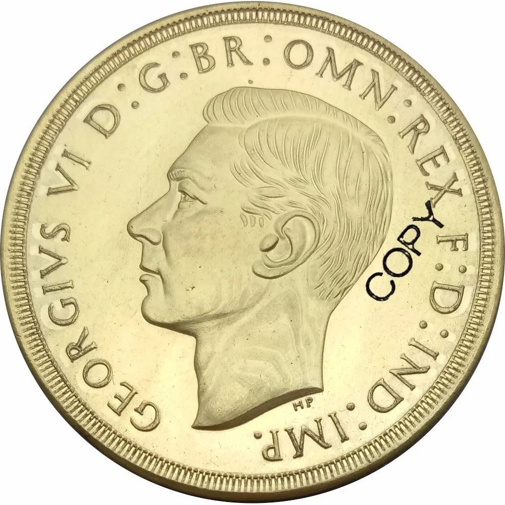 Jual Great Britain George VI gold coin 5 Pounds 1937 Brass Metal Copy Coin Moneda Collectible ...