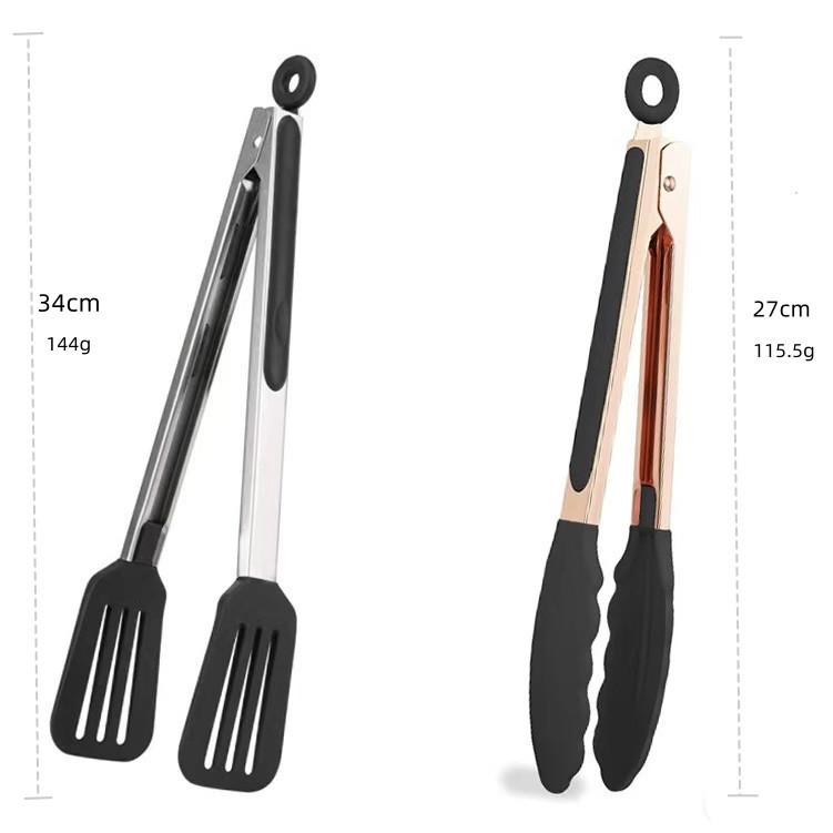 Jual SILICONE KITCHEN TONGS WITH ROSE GOLD HANDLE / CAPIT MAKANAN ...