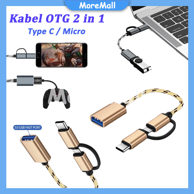 Jual Kabel OTG 2 in 1 Type C / Micro otg Multifungsi | Shopee Indonesia