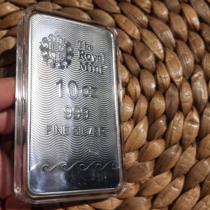 Jual LOGAM MULIA BATANGAN PERAK MURNI THE ROYAL MINT BRITANNIA 10 OZ ...