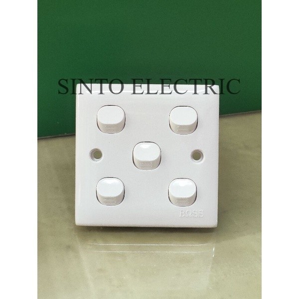 Jual BOSS B30 Saklar 5 Gang 1 Way Bulat | Shopee Indonesia
