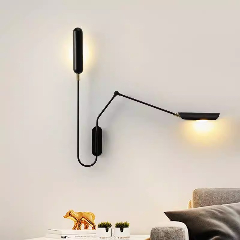 Jual Led Interior Wall Light For Bedroom Office Modern Black Minimalist ...