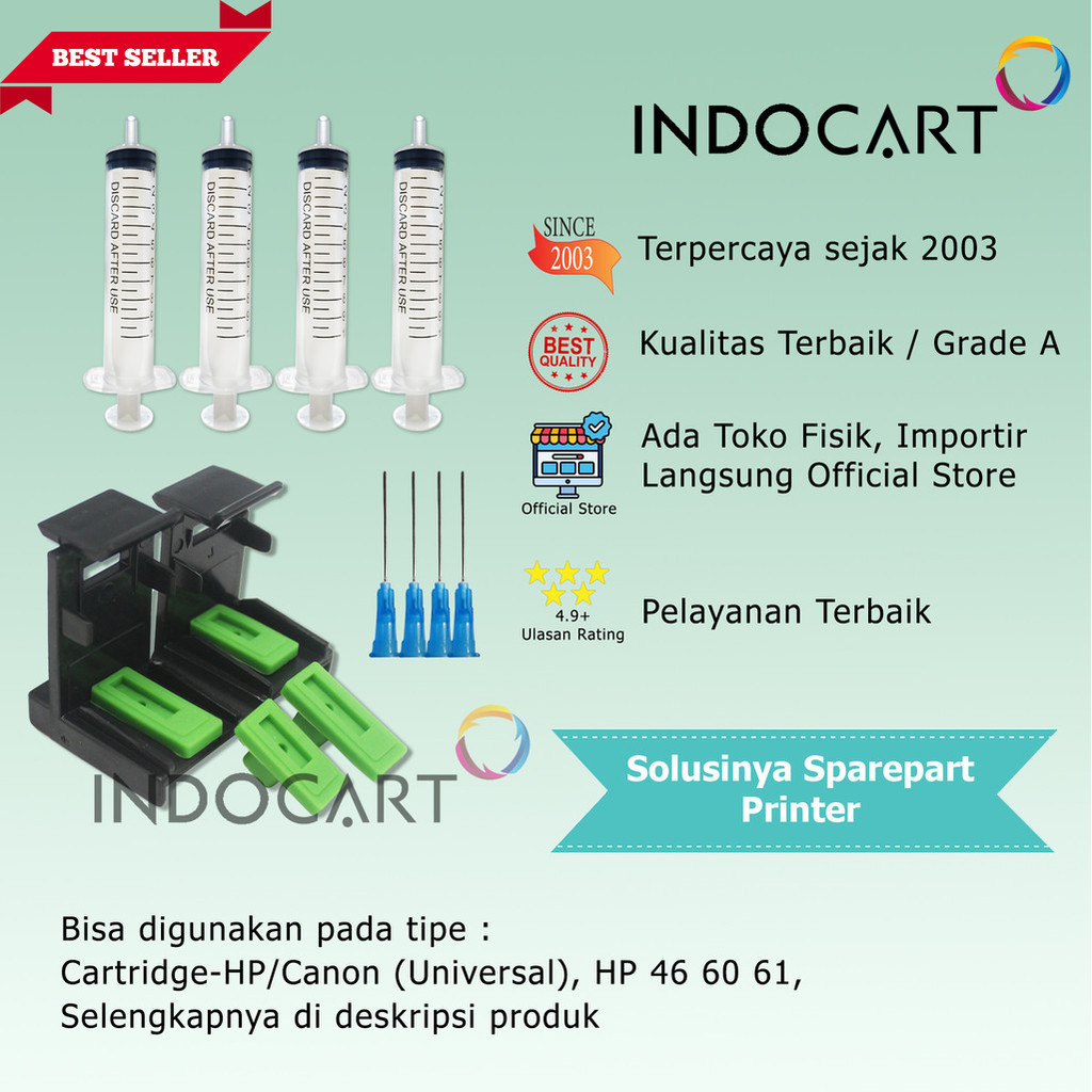 Jual Refill Clip-Tool Kit-Klip Penyedot Tinta Cartridge-Universal HP ...
