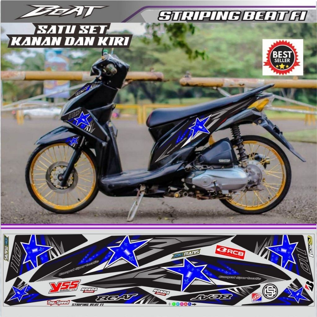 Jual STIKER TRANSPARAN / STIKER STRIPING BENING MOTOR BEAT FI 2013 2014 ...
