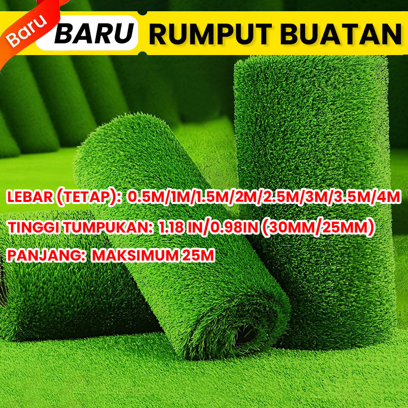 Jual Lebar: 1,5 meter Rumput Sintesis Full Hijau Ketebalan Rumput Palsu ...