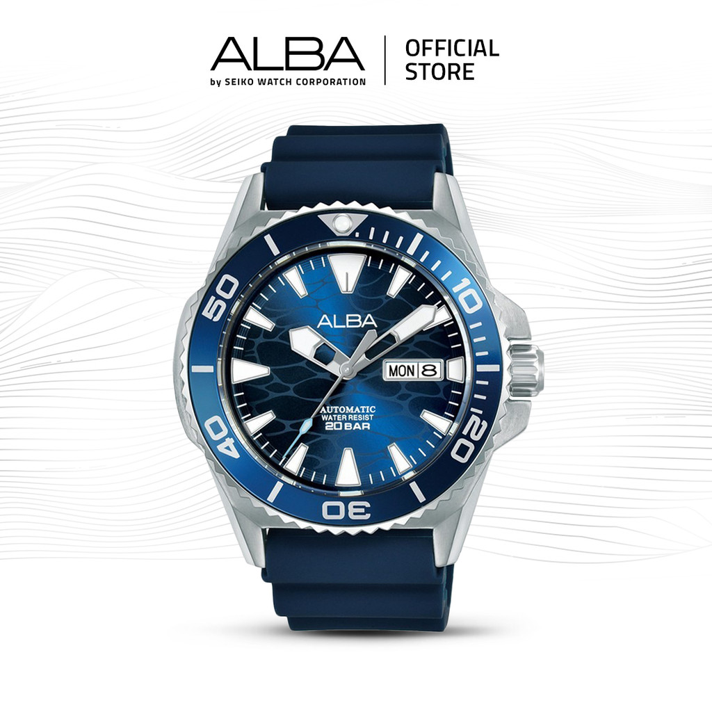 Jual Alba Mechanical Jam Tangan Pria A3B025 / A3B025X1 Automatic Blue ...