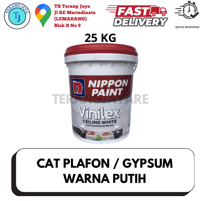 Jual CAT PLAFON/CAT GIPSUM VINILEX CEILING WHITE 25 KG - NIPPON PAINT ...