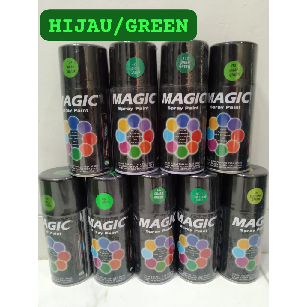 Jual cat semprot pilok pilox magic 300cc varian hijau muda hijau tua ...