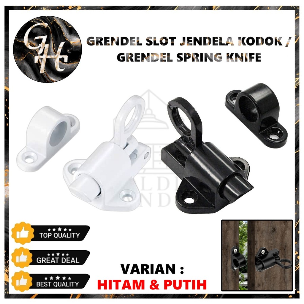 Jual Grendel Spring Knife Knip Aluminium Grendel Slot Jendela Bulat ...