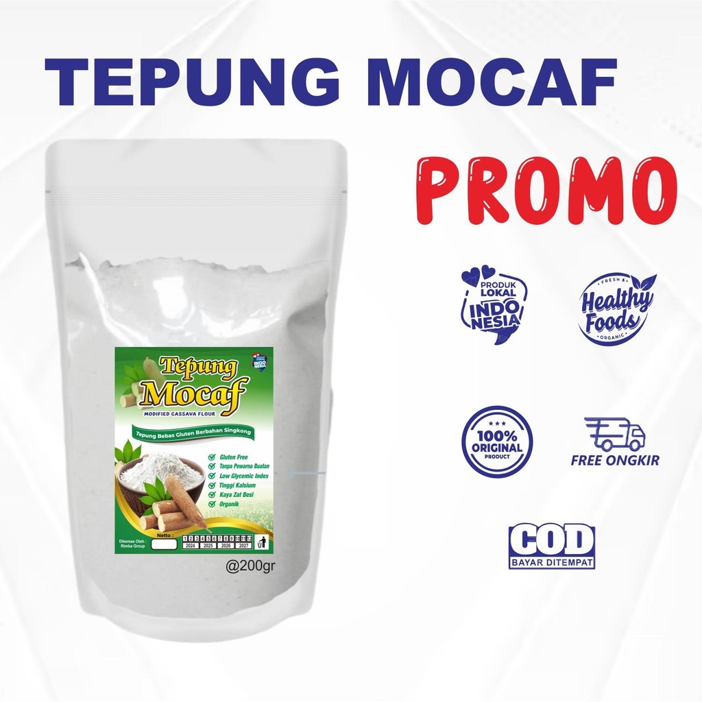 Jual TEPUNG MOCAF (GLUTEN FREE) 200gr /Tepung Singkong segar / Tepung ...