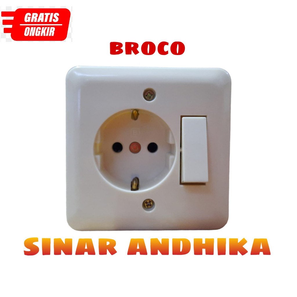 Jual STOP KONTAK DAN SAKLAR INBOW CREAM BROCO 525161 | Shopee Indonesia