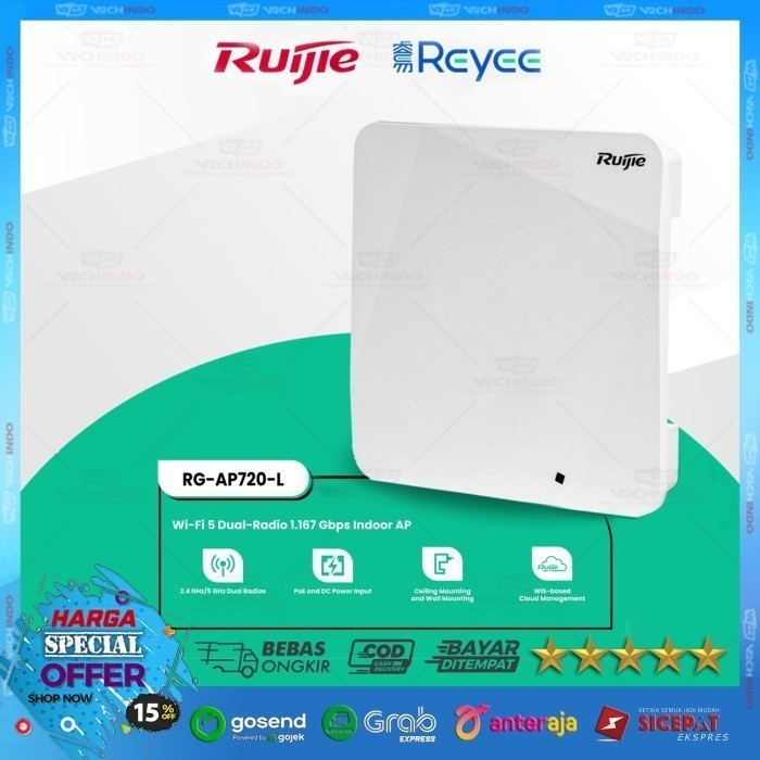 Jual RG-AP720-L / RG-AP720L Ruijie - ACCESS POINT CEILING INDOOR Wave 2 ...