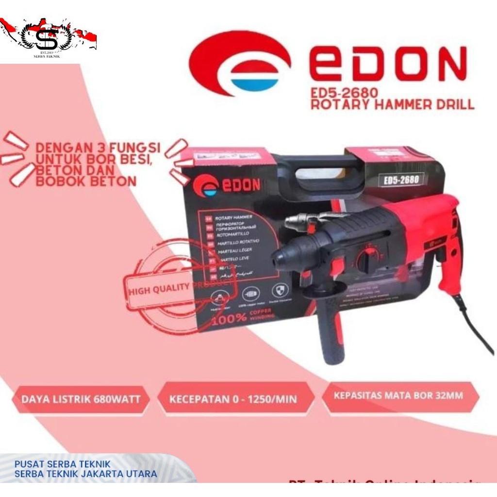Jual MESIN BOBOK TEMBOK BETON MESIN BOR HAMMER ROTARY HAMMER EDON ED5 ...