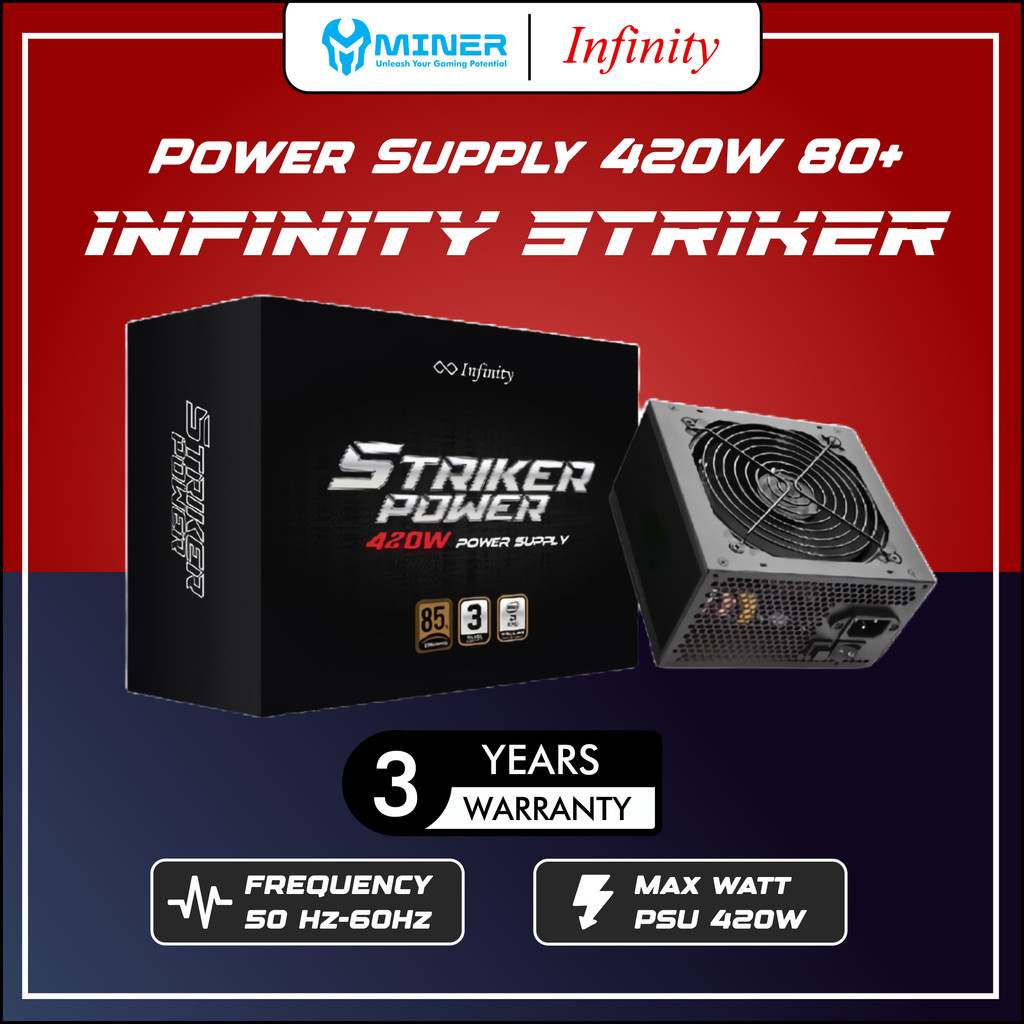 Jual PSU Infinity Striker Power 420 Watt Power Supply 420W 80+ Bronze ...