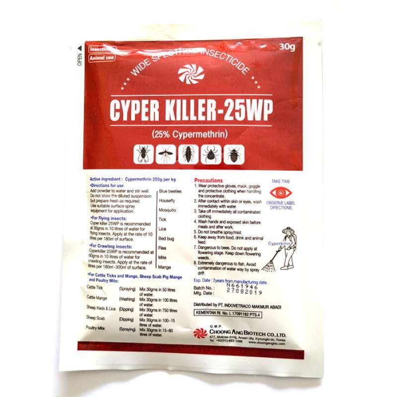 Jual Cyperkiller Cyper Killer 25 wp 30 gram ORIGINAL / Insektisida ...