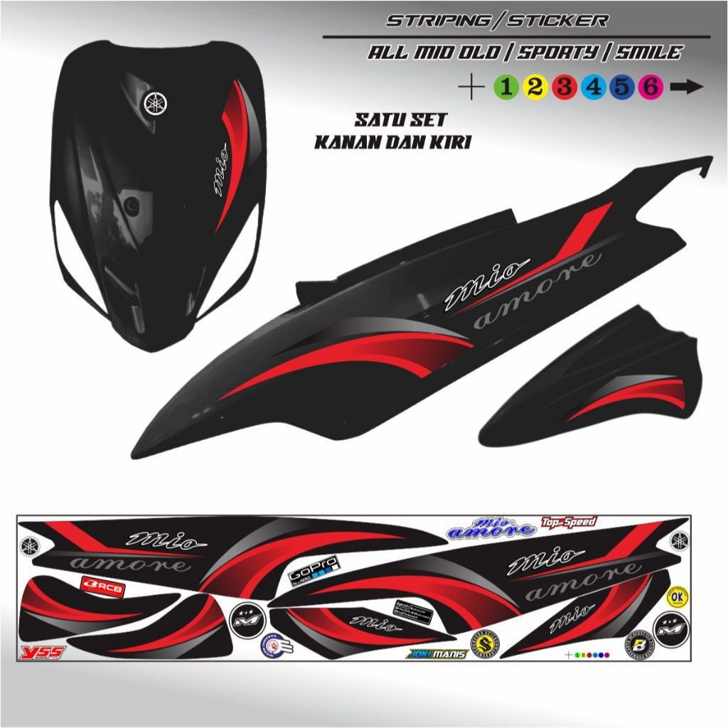 Jual VARIASI STIKER / STIKER STRIPING MOTOR MATIK MIO OLD CARBU / MIO ...