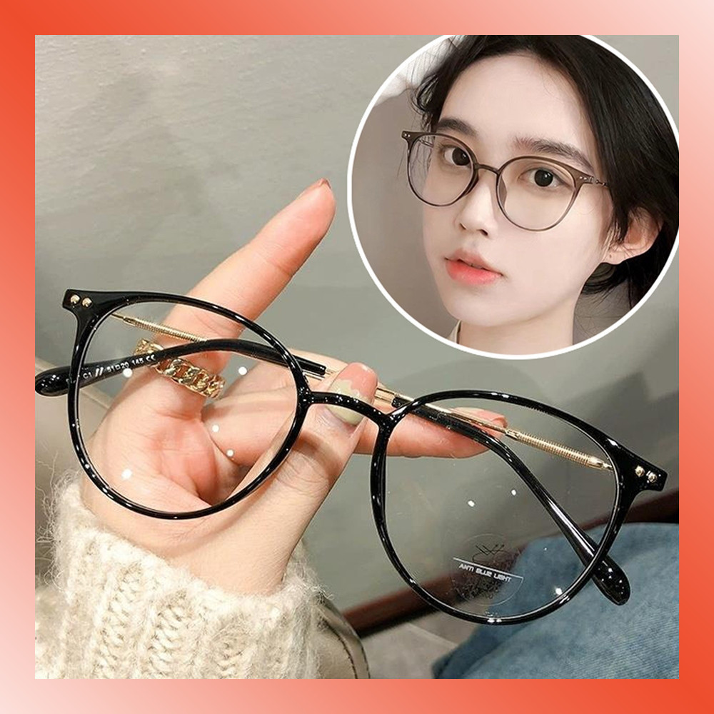 Jual LAMMORO > KM18 Kacamata GAGANG METAL Cantik Bulat Gaya Elegan Anti Radiasi Kaca Mata Pria ...