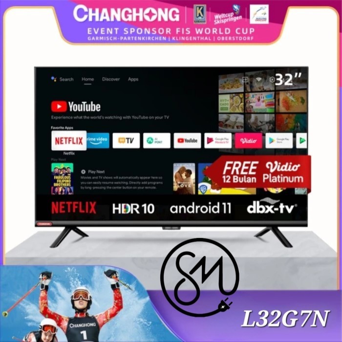 Jual LED TV Changhong 32 inch L32G7N Google Android Smart TV Chang Hong ...