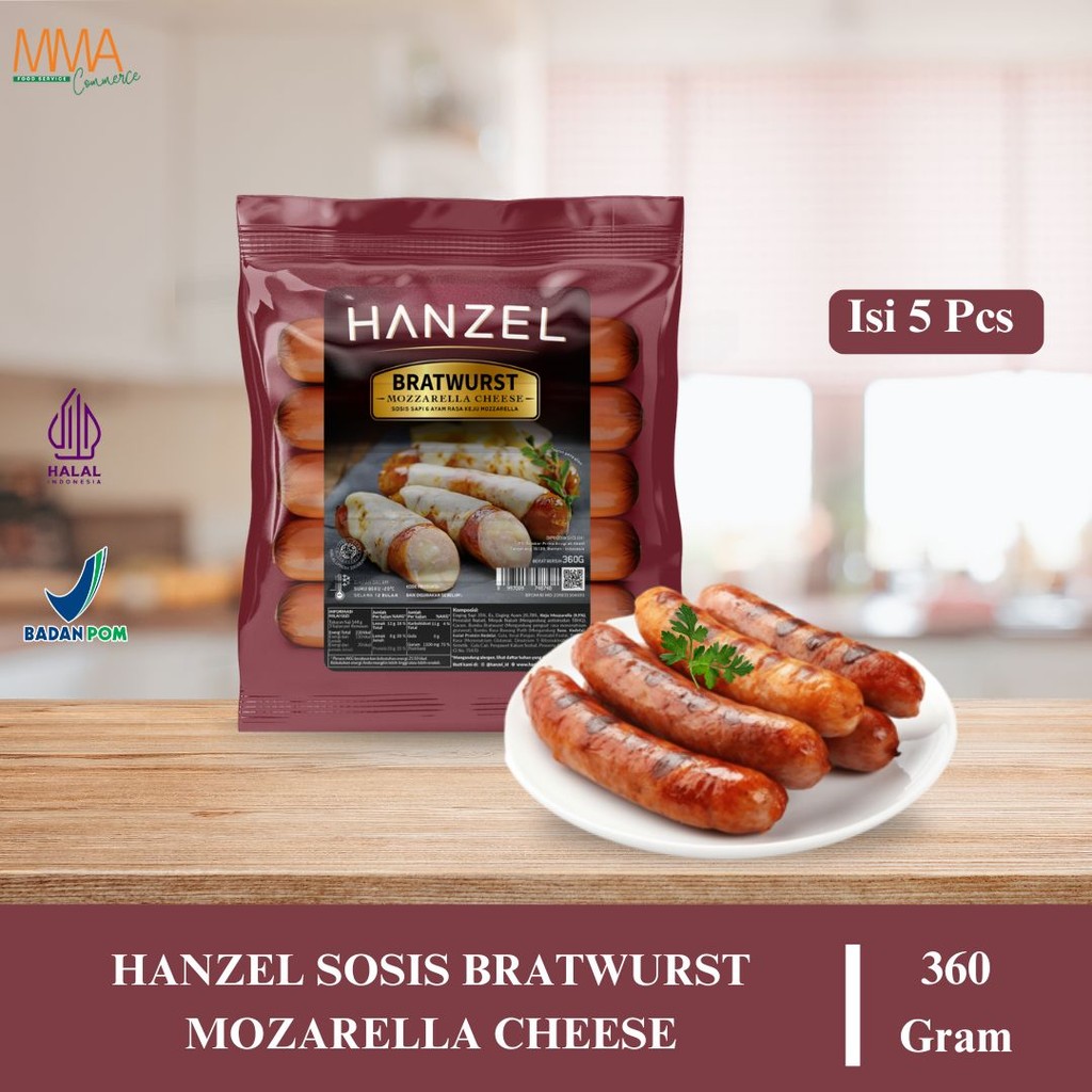 Jual Hanzel Sosis Bratwurst Mozarella Cheese / Sosis Daging Sapi Rasa ...