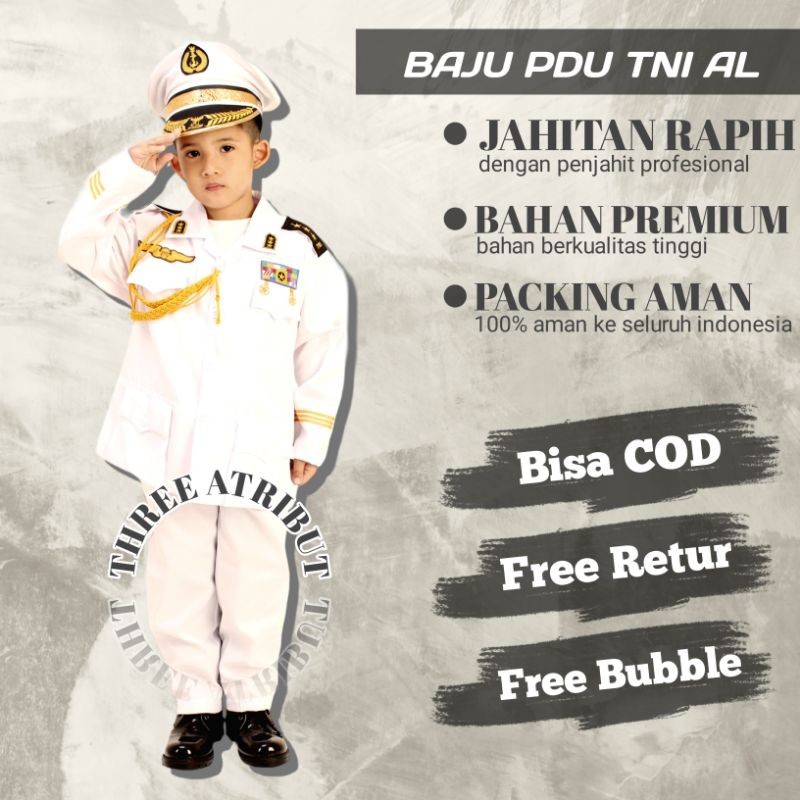 Jual Baju PDU TNI AL Anak Laki Laki Perempuan Seragam Profesi Anak ...