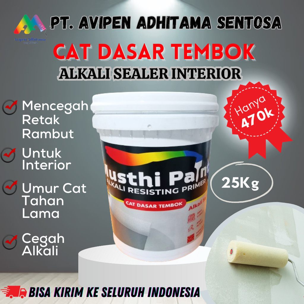 Jual Cat Dasar Tembok Alkali Sealer Interior Musthi Paint 25 Kg Cat ...